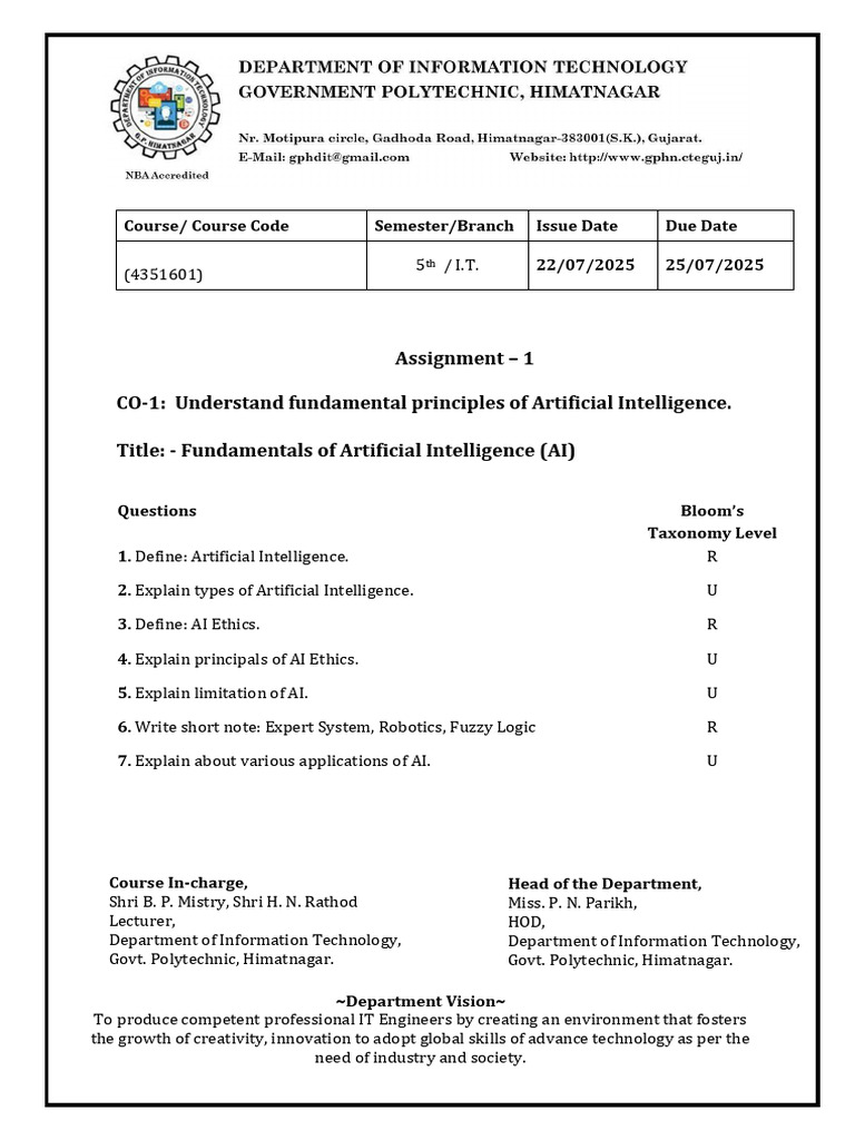 AIML Assignment 1 | PDF