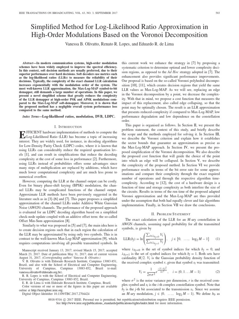 Simplified Method For Log-Likelihood Ratio Approximation in High-Order Modulations Based On The ...