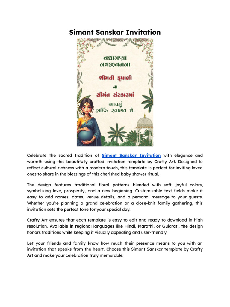Simant Sanskar Invitation Template | PDF