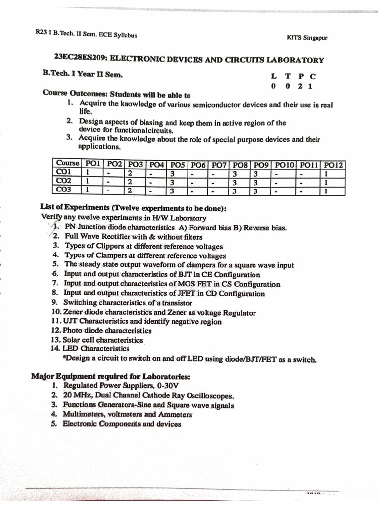 Edc Lab Manual | PDF
