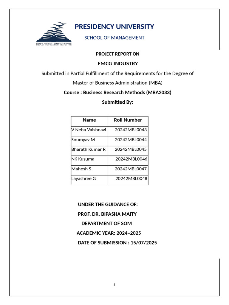 Fmcg Brm Report | PDF