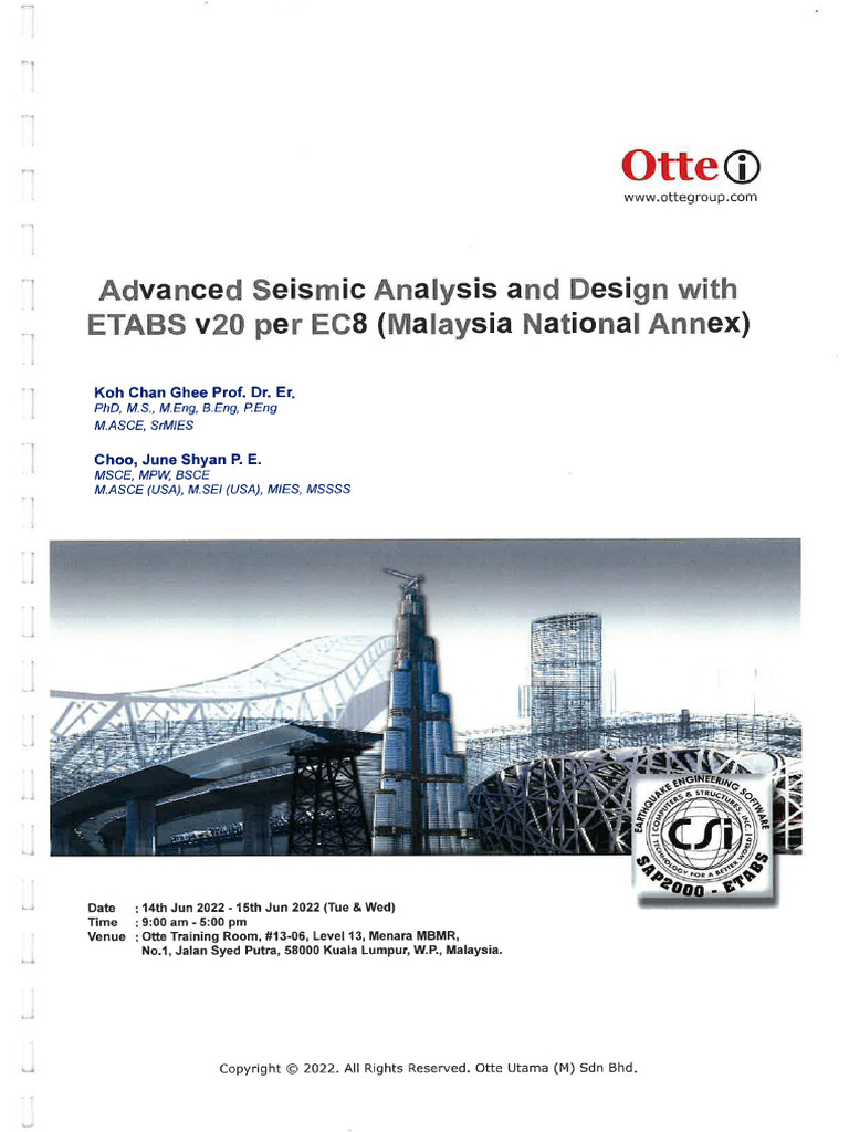Advanced Seismic Analysis & Design With Etabs v20 Per Ec8 | PDF