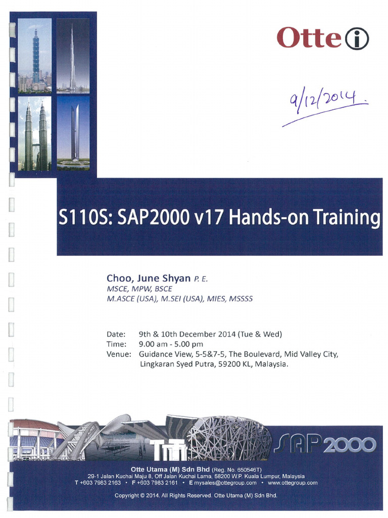 Sap2000 V17 Hands-On Training | PDF
