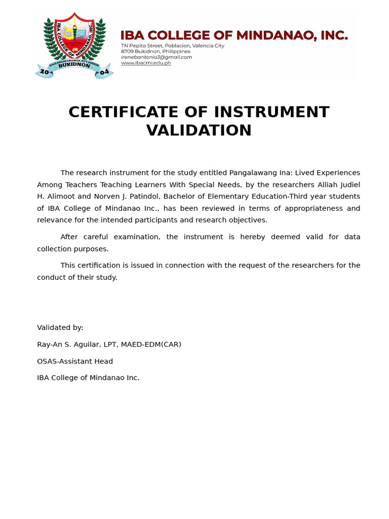 Certificate Sir Ray Ann | PDF