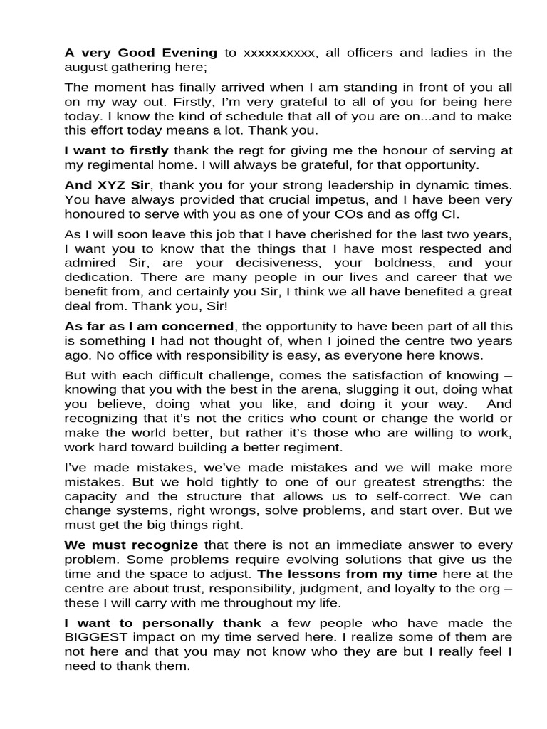 Farewell Script Speech | PDF