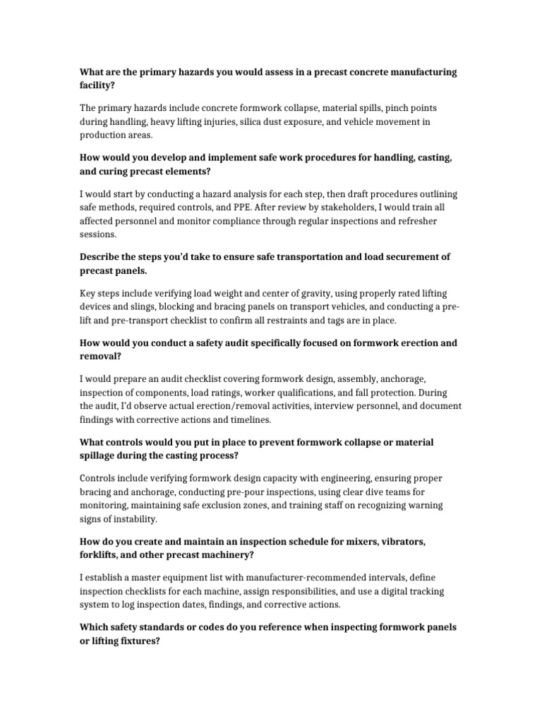 Safety Questions Answers | PDF | Regulatory Compliance | Audit