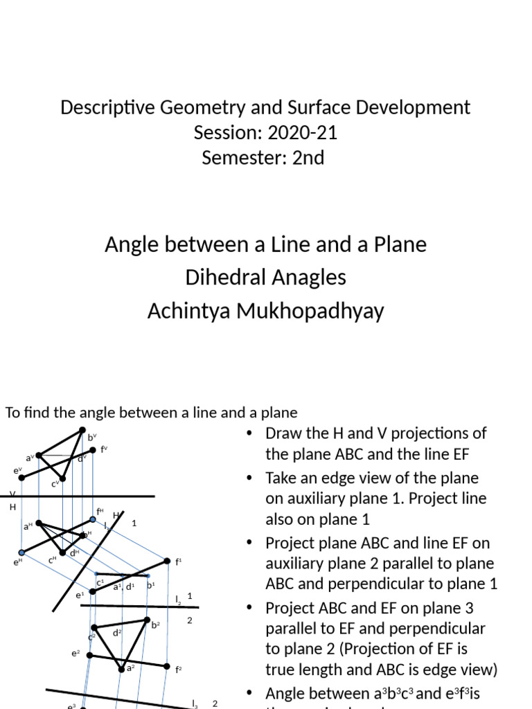 Angle Calculations in Descriptive Geometry | PDF | Geometric ...