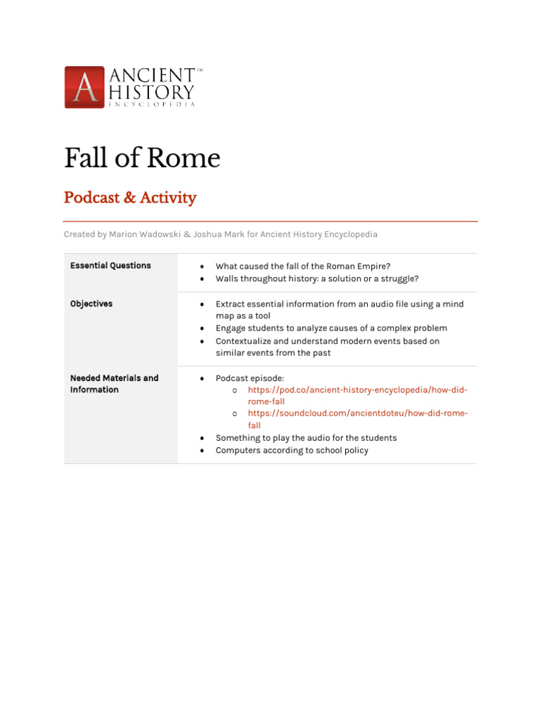 Fall of Rome - Ancient Rome | PDF | Ancient Rome | Roman Empire