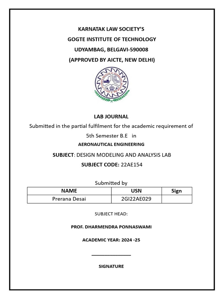 Karnatak Law Society'S Gogte Institute of Technology UDYAMBAG, BELGAVI ...