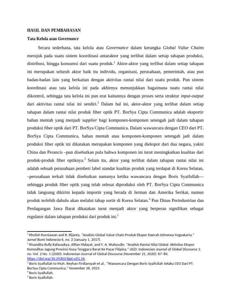 Tata Kelola Rantai Nilai Fiber Optik | PDF