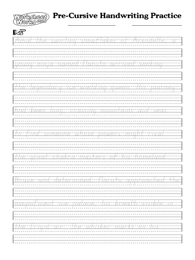 WorksheetWorks PreCursive Handwriting Practice 9 | PDF