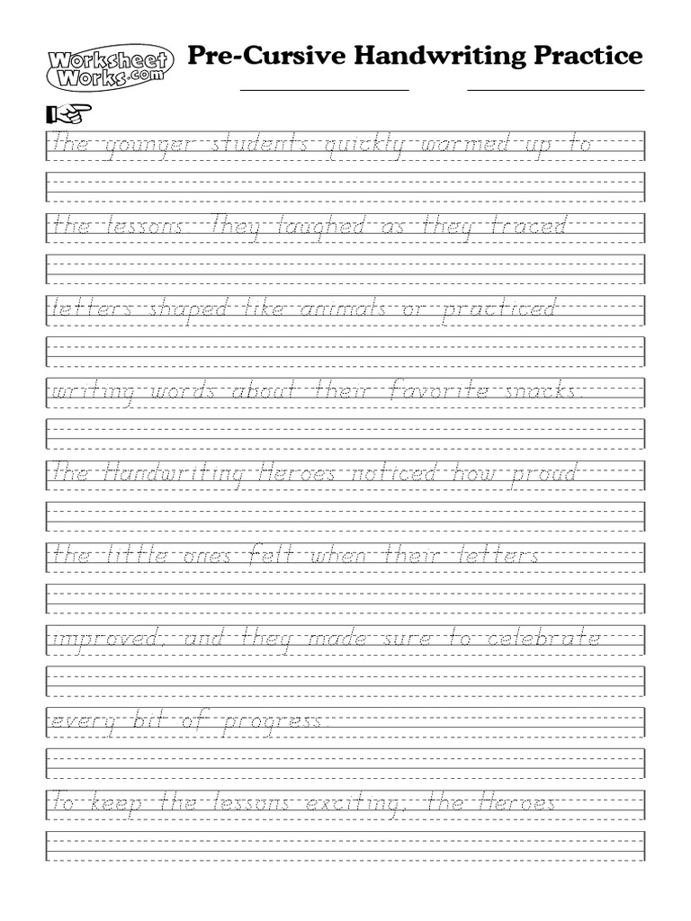 WorksheetWorks PreCursive Handwriting Practice 7 | PDF