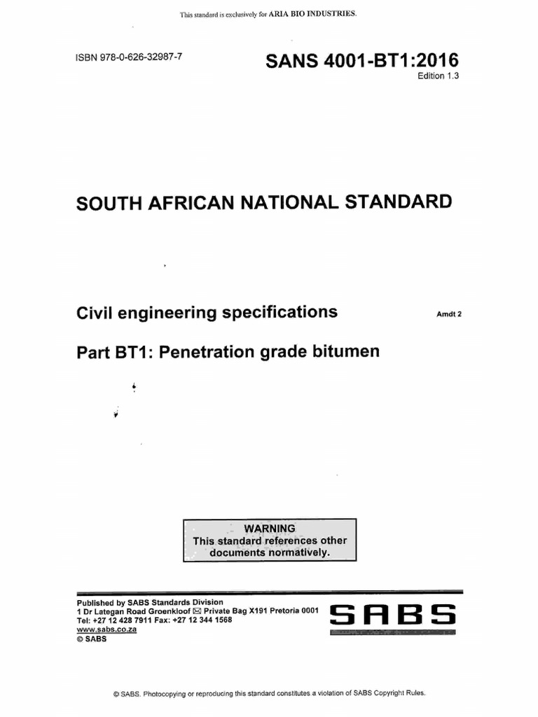 Sans 4001 Bt1 | PDF