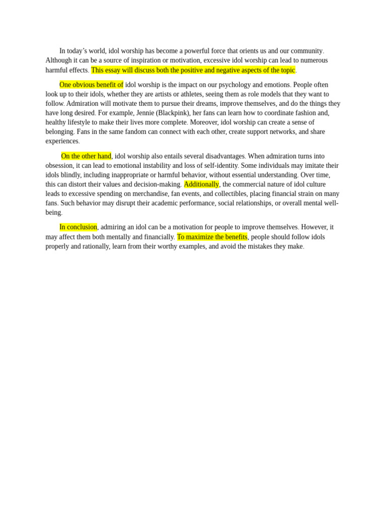 Essay Idol Worship | PDF