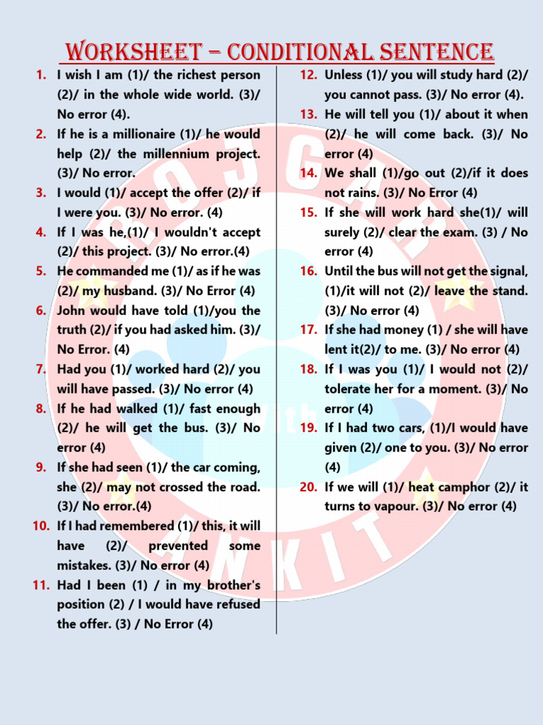 Worksheet Conditional Sentence | PDF