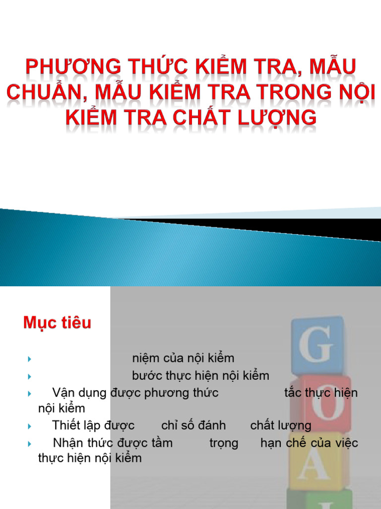 Bai 4. Phuong Thuc Kiem Ta, Mau Chuan, Mau Kiem Tra Trong Noi KTCL | PDF