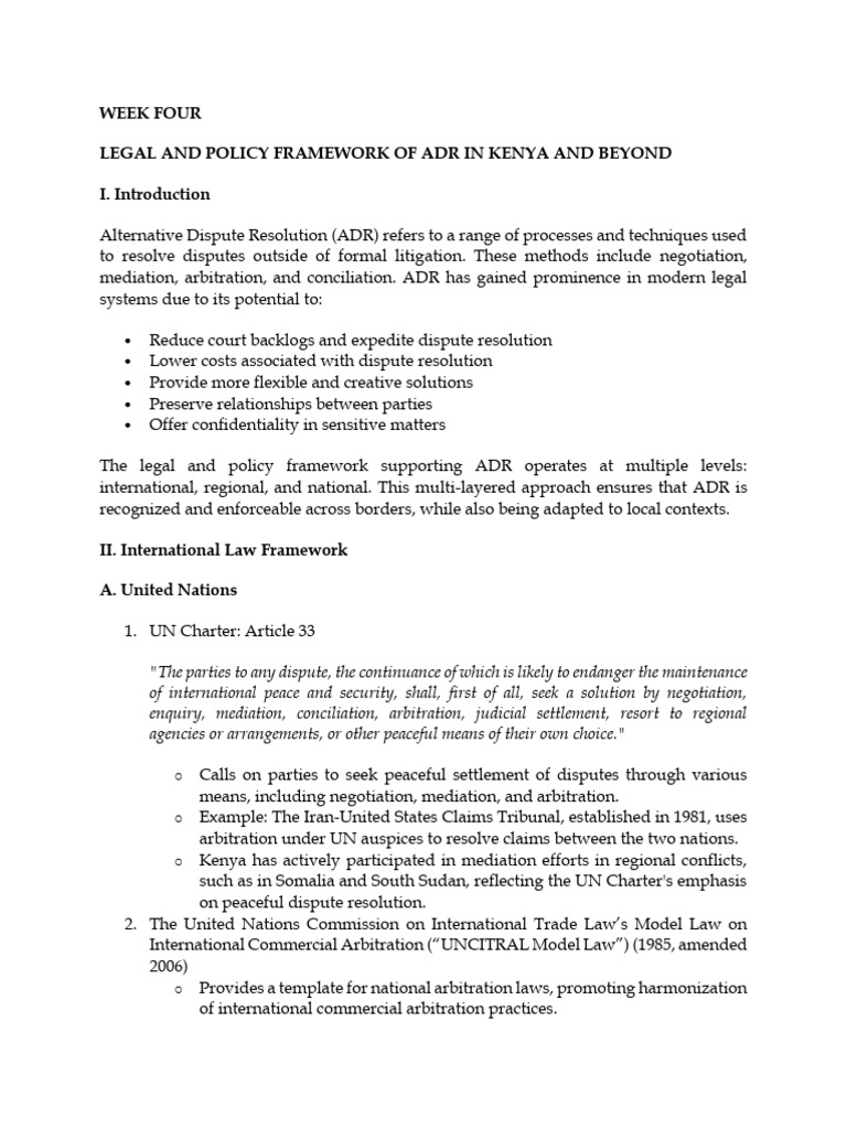 ADR Legal Framework in Kenya | PDF | Alternative Dispute Resolution ...