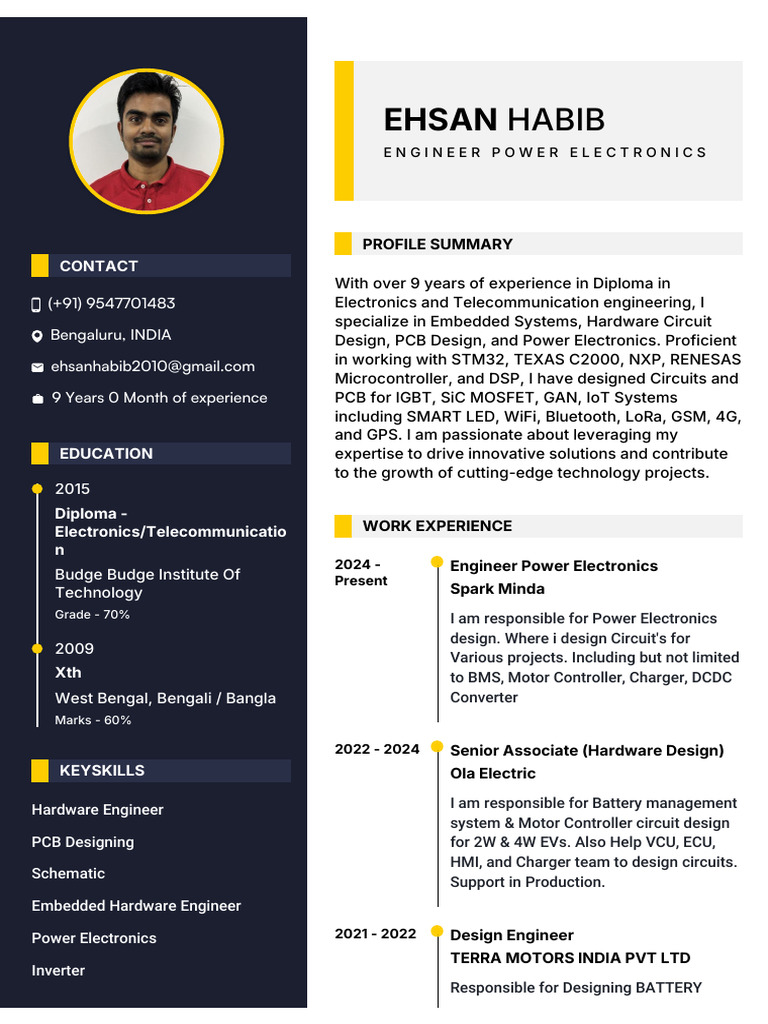 Resume Ehsan Habib 15.10.2024 | PDF | Power Electronics | Electronics
