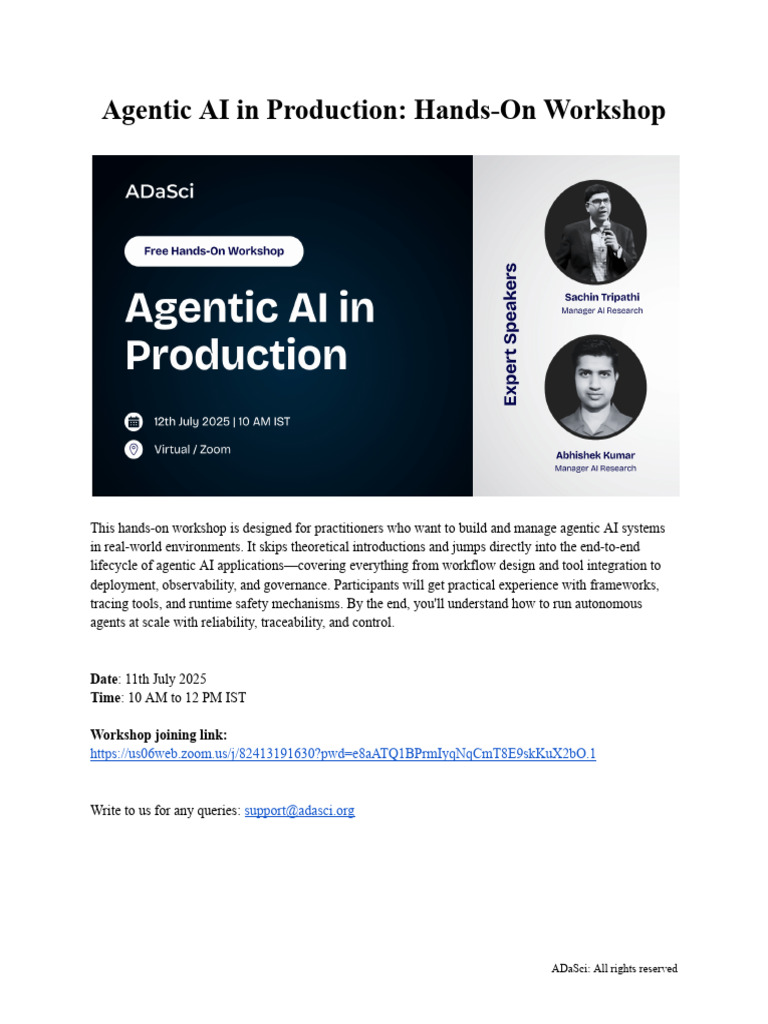 Agentic AI in Production 8rwc3h | PDF