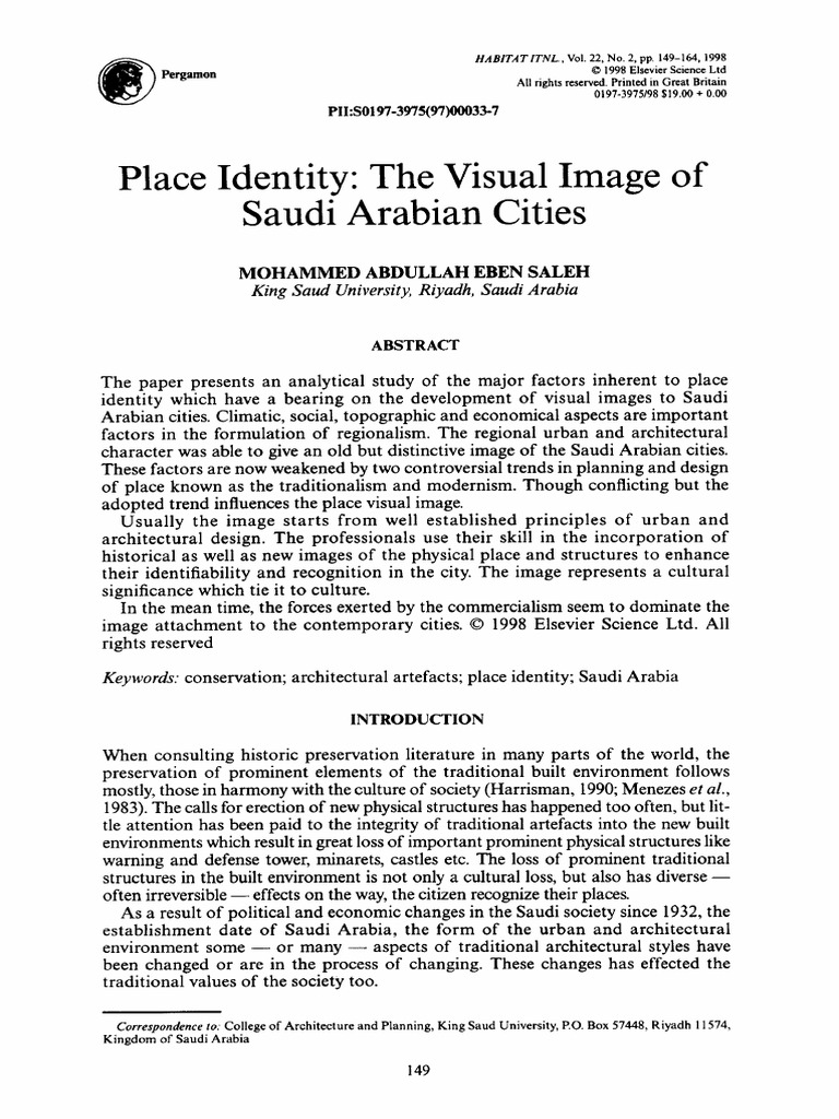Eben-Saleh M. Place Identity: The Visual Image of Saudi Arabian Cities ...