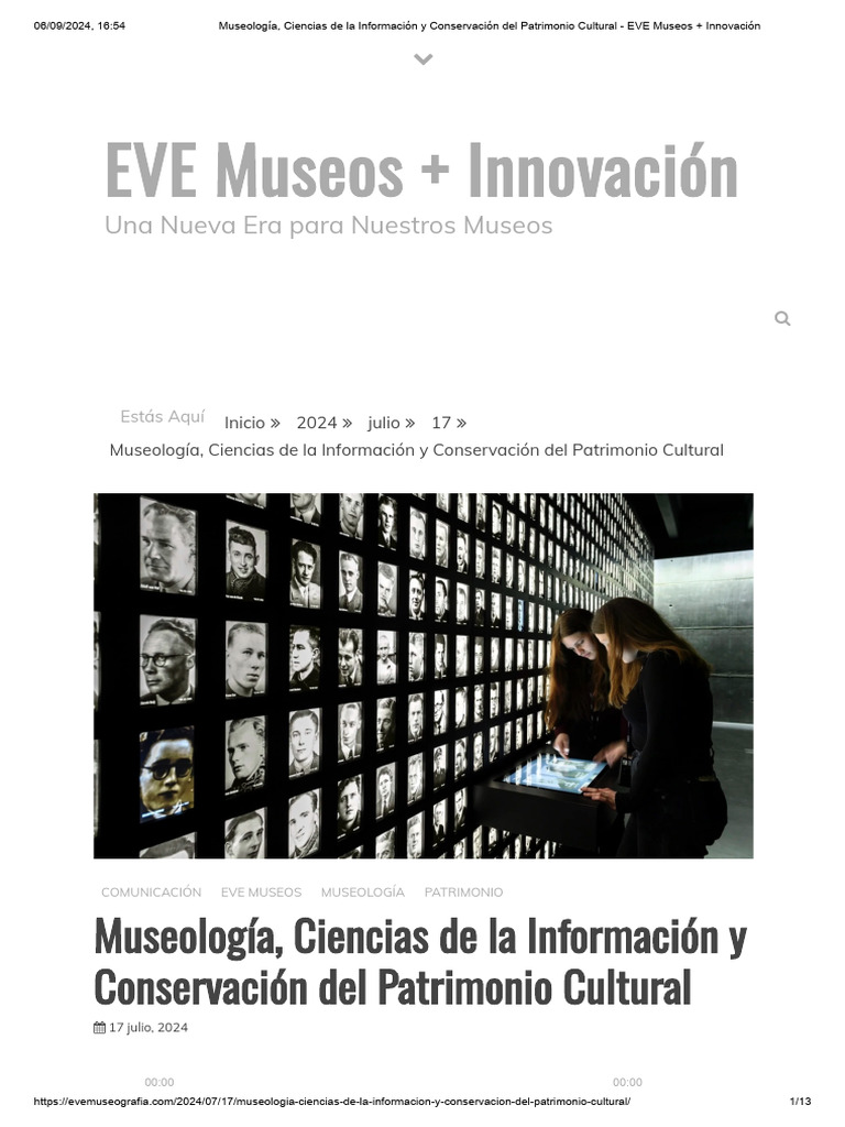 Museología, Ciencias de La Información y Conservación Del Patrimonio Cultural - EVE Museos ...