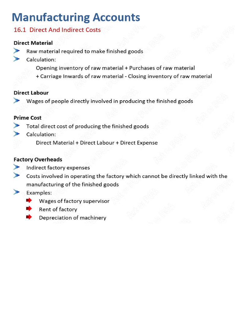Manufacturing Accounts | PDF