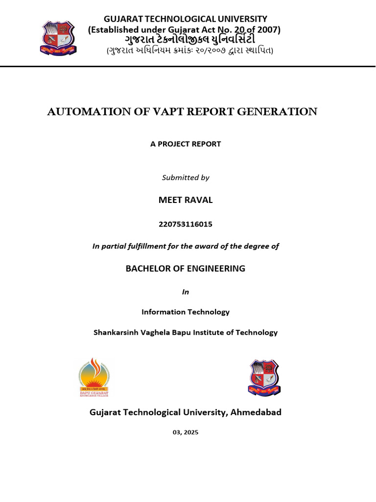 Internship Report Meet Raval 2025 | PDF | Computer Security | Security