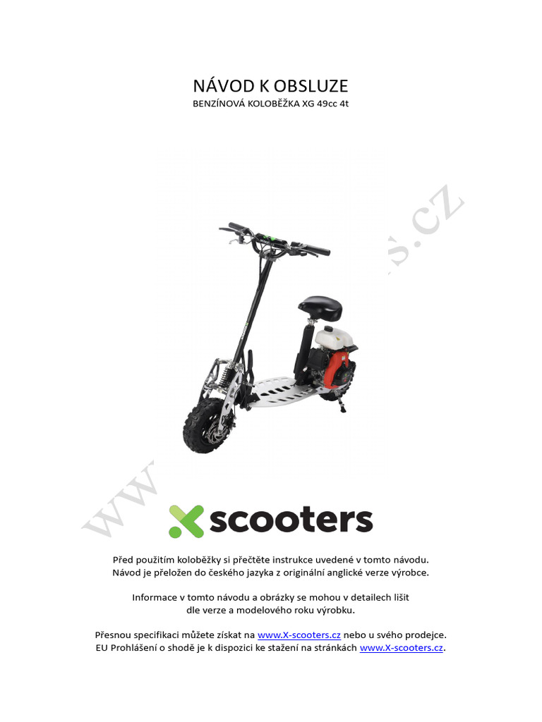 X-Scooters XG 49cc 4t Manual CZ W | PDF