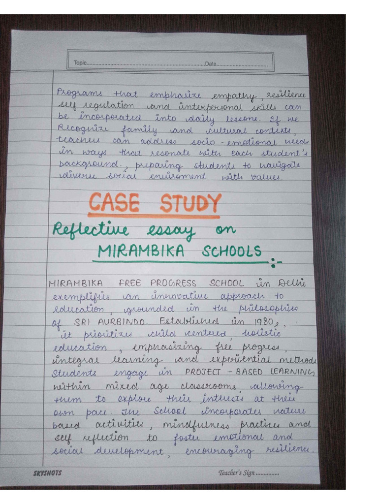 Case Study of Mirambika School | PDF