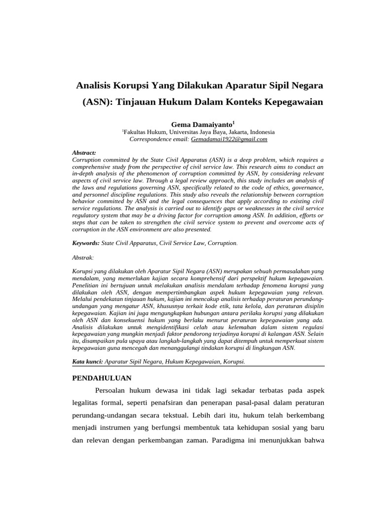 Analisis Hukum Korupsi ASN di Indonesia | PDF