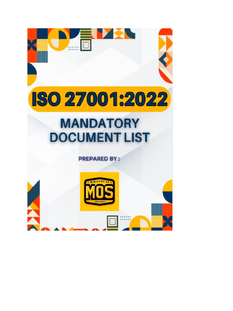 ISO Mandatory Document Checklist | PDF