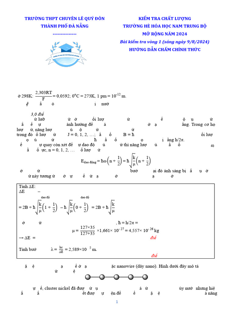 2024 - Đáp Án KT Trư NG Hè NTB M R NG Ngày 1 | PDF