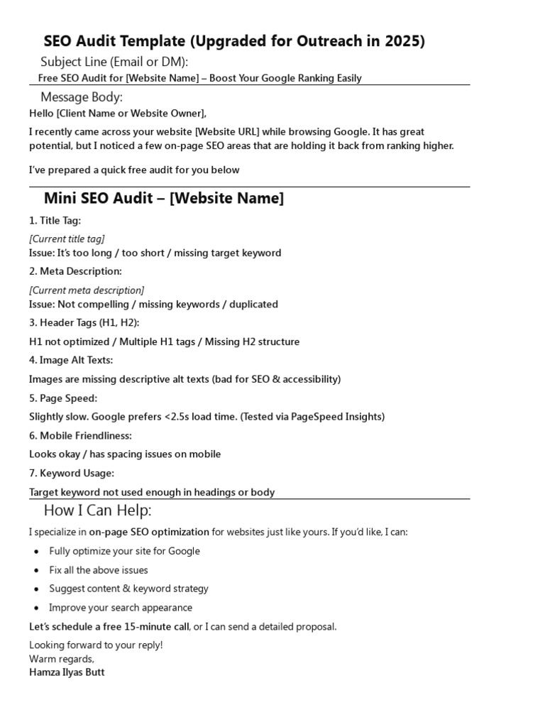 Audit - Template | PDF