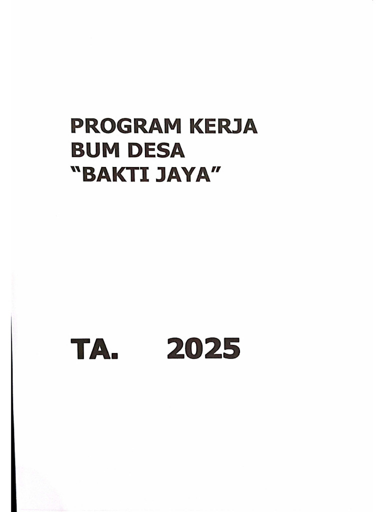 Rencana Program Kerja Bumdehs | PDF