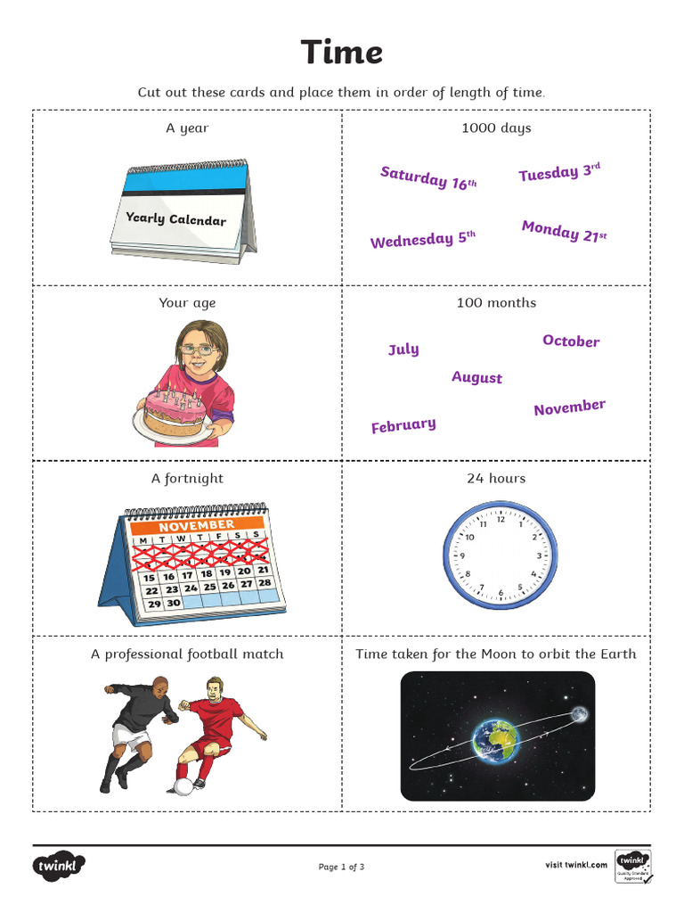 Time Measurement Activities for Kids | PDF