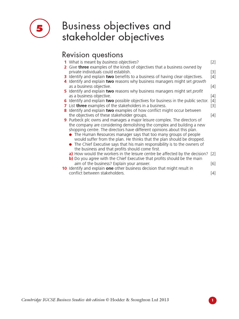 Business Objectives & Stakeholder Conflicts | PDF | Business | Economies