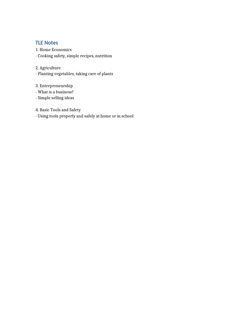 Tle Notes Pdf