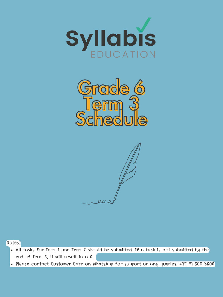 Term 3 Learning Schedule | PDF