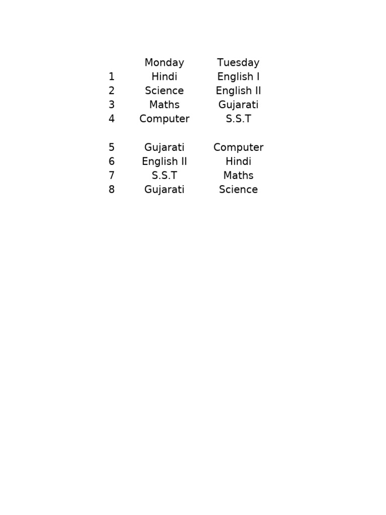 10th Time Table | PDF