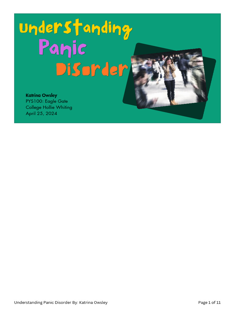 Understanding Panic Disorder | PDF | Panic Disorder | Panic Attack