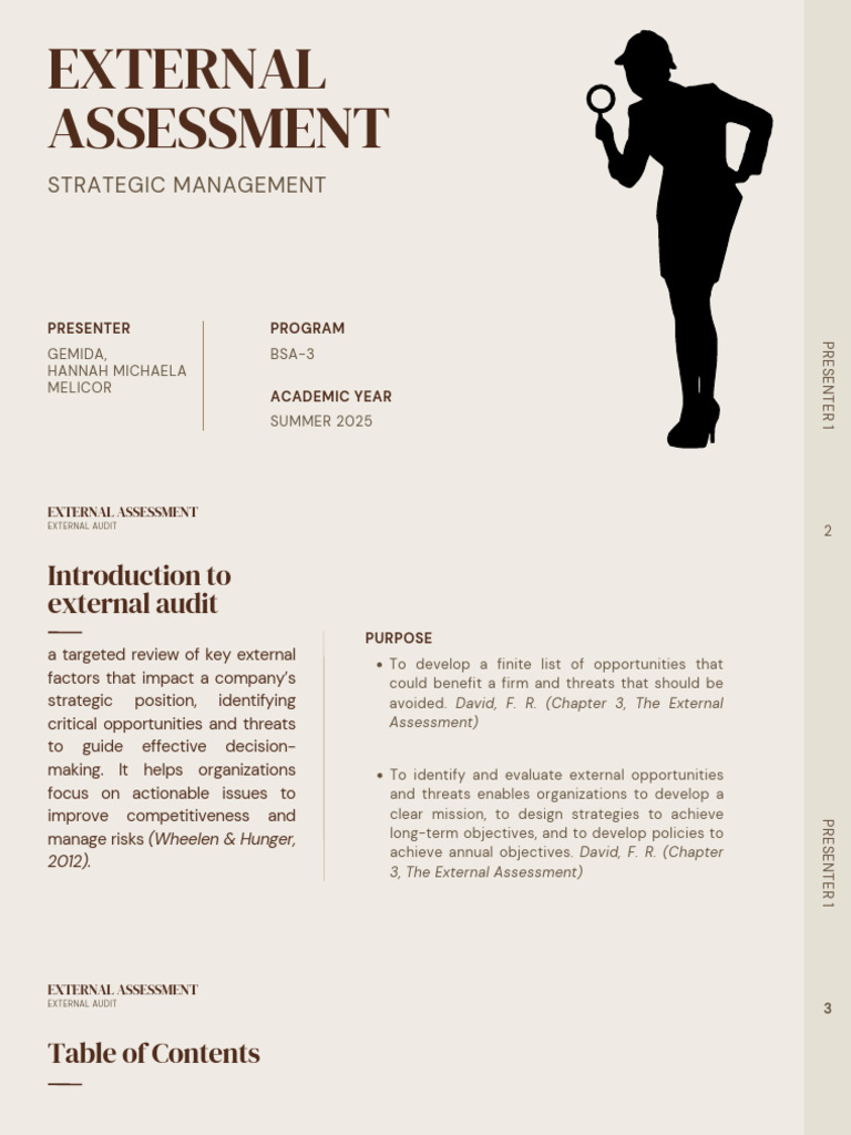 External Assessment in Strategic Management | PDF | Audit | Strategic ...