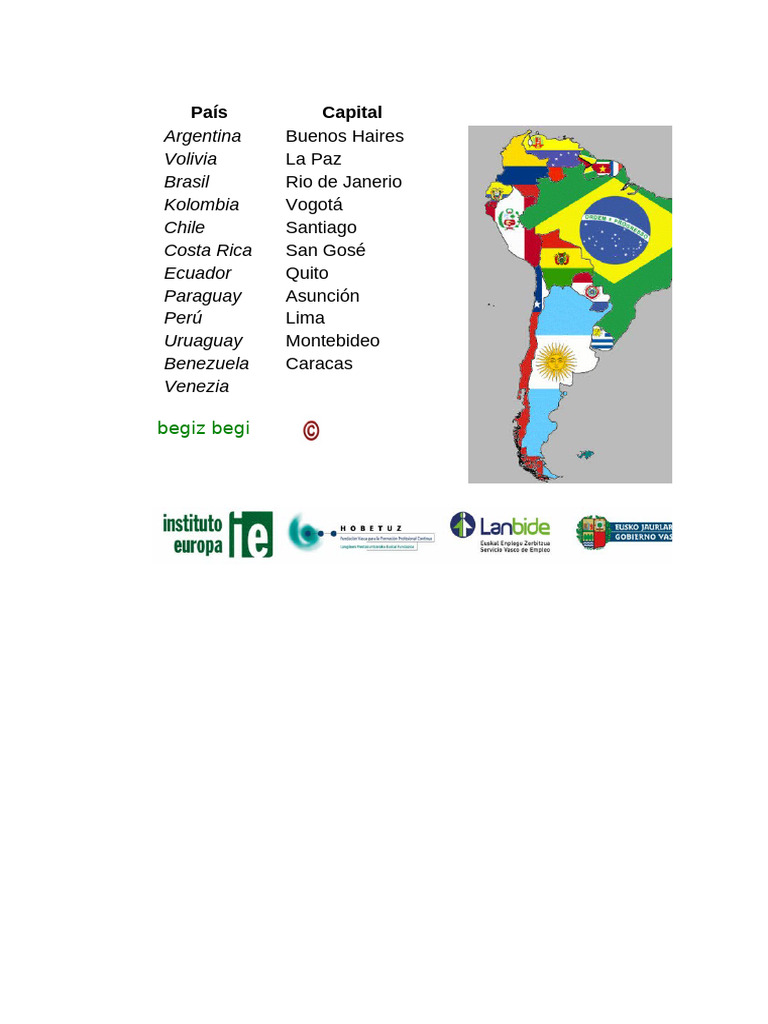 Capitales y ortografía de países | PDF
