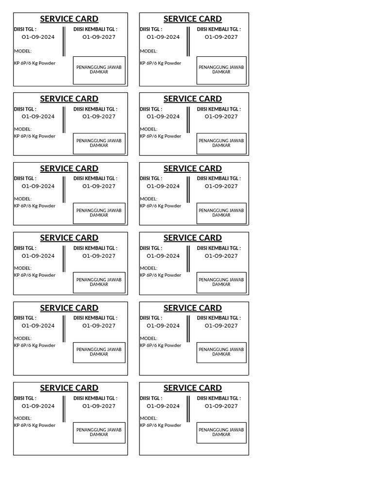 Service Card Apar | PDF