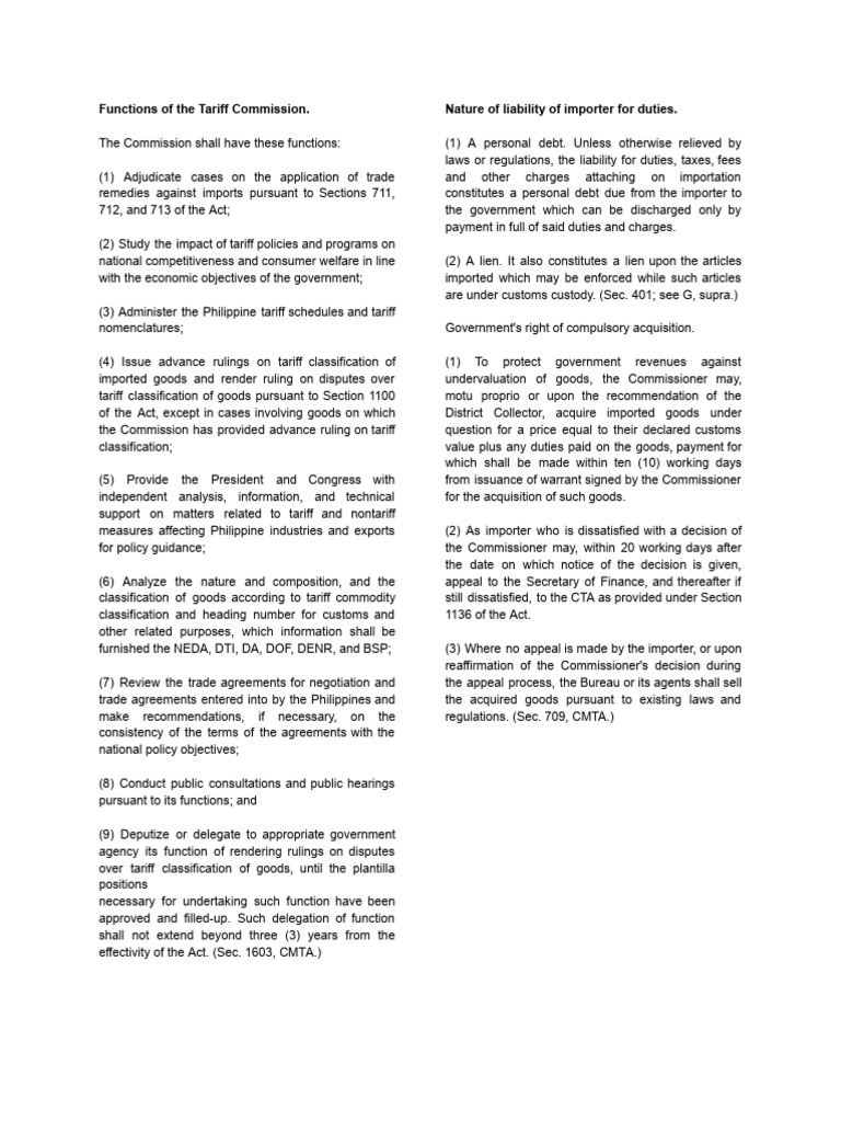 Tariff Commission | PDF | Tariff | Customs