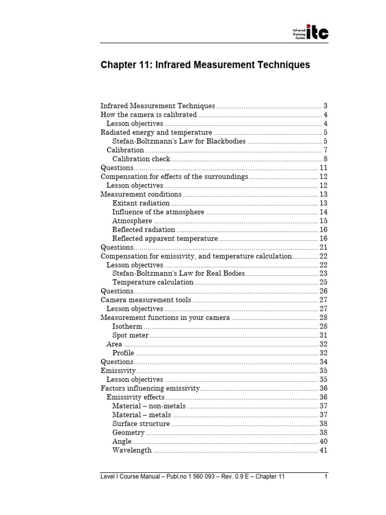 Infrared Measurement Techniques Guide | PDF | Thermography | Infrared