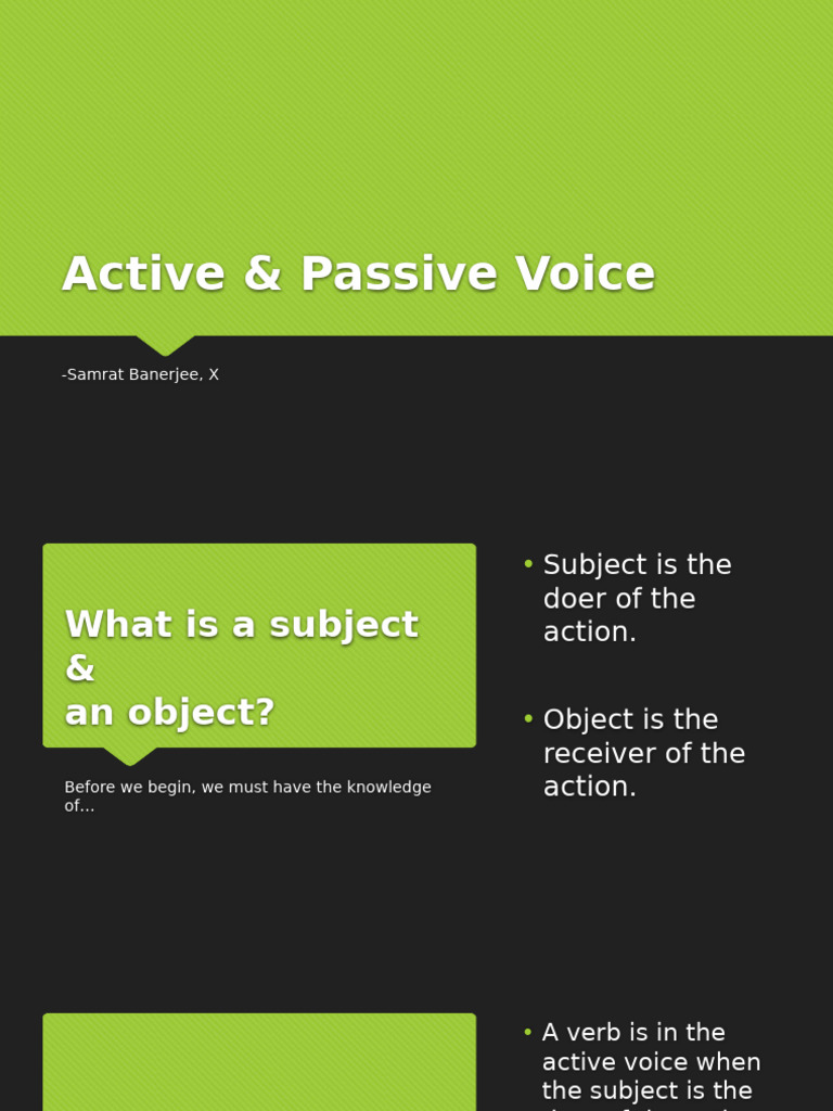 Active & Passive Voice | PDF