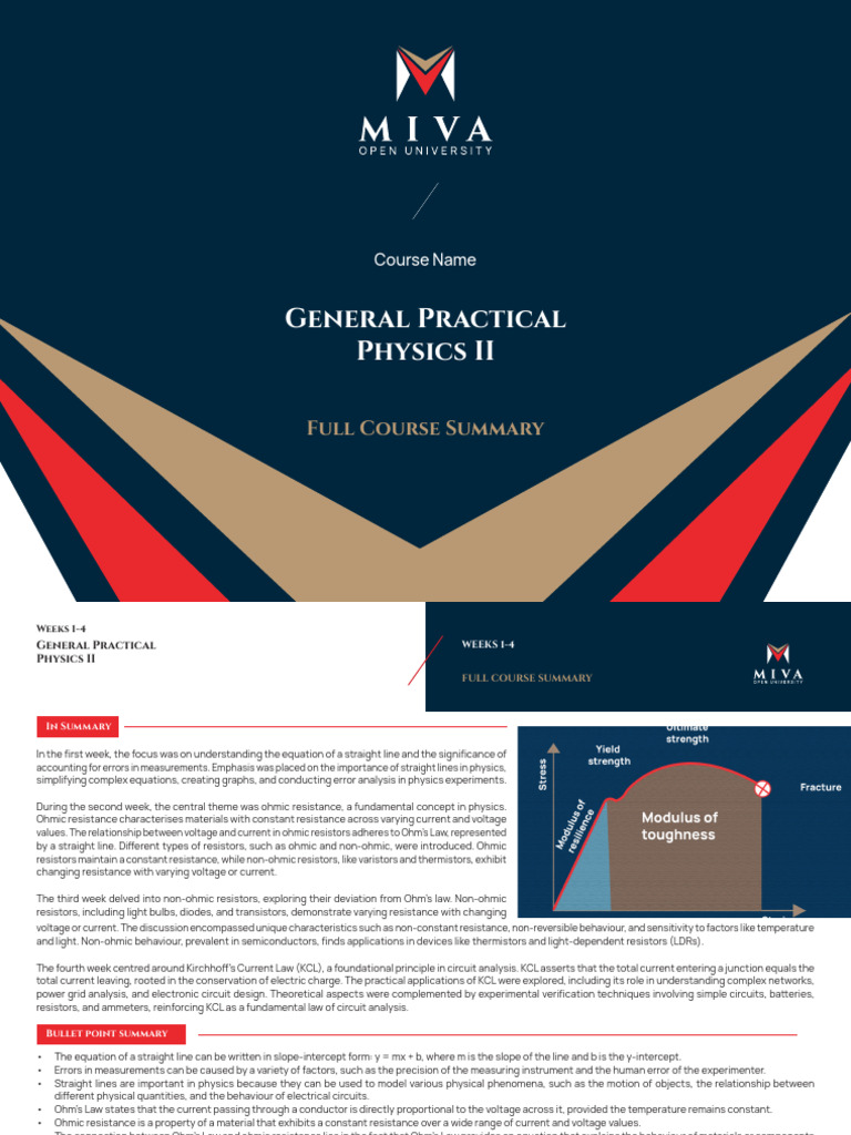 Full Course Summary - General Practical Physics II | PDF | Capacitor ...
