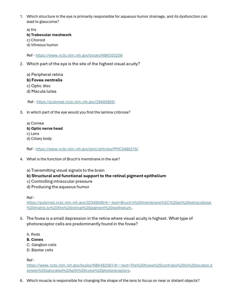 Answer Key 4 July 2024 | PDF | Retina | Eye