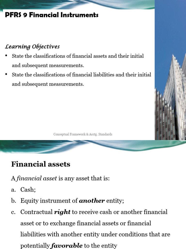 PFRS 9: Financial Instruments | PDF | Historical Cost | Fair Value