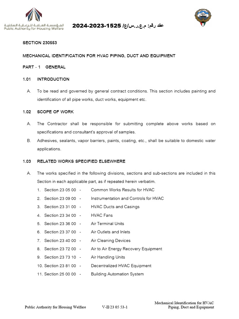 HVAC Mechanical Identification Guidelines | PDF | Duct (Flow) | Pipe ...